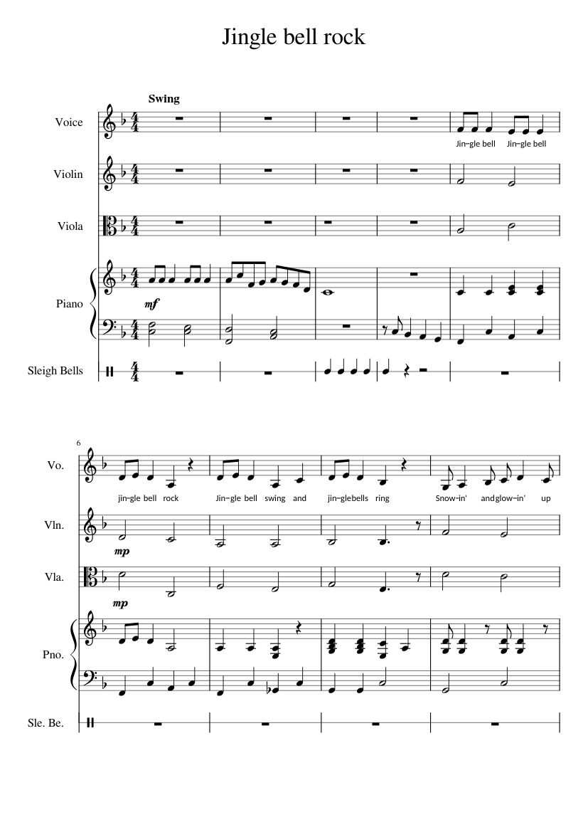 Jingle Bell Rock Brenda Lee F Major Sheet Music For Piano Vocals Jingle Bell Rock Brenda Lee F Major Sheet Music For Piano Vocals