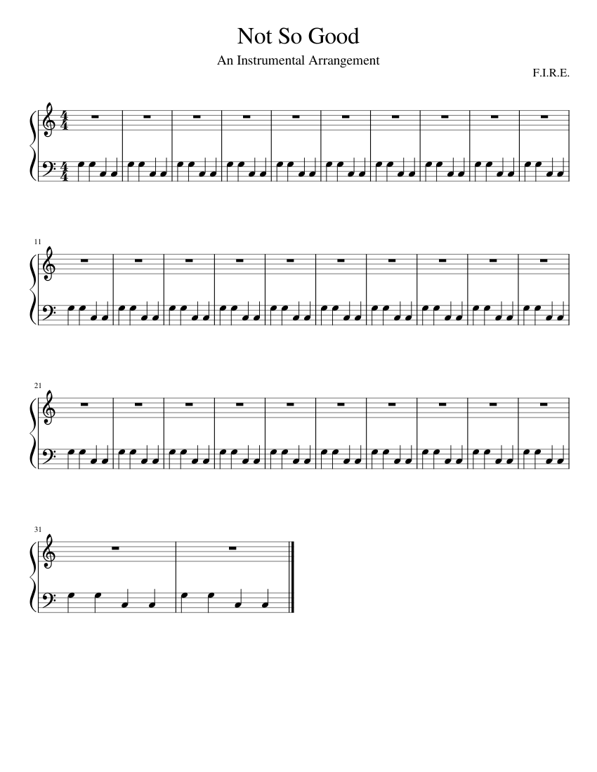 Not So Good Sheet music for Piano (Solo) Easy | Musescore.com