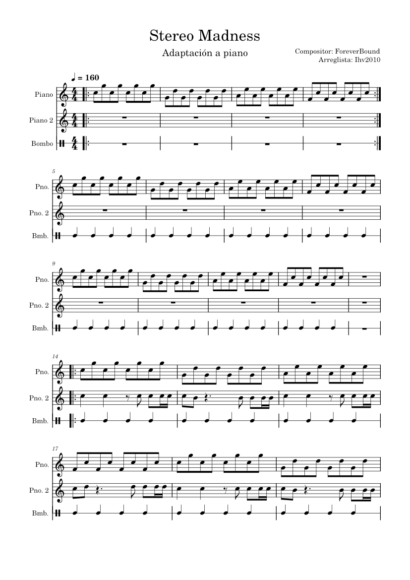 Stereo Madness – ForeverBound Stereo Madness - ForeverBound (adaptation by Ihv2010) Sheet music ...