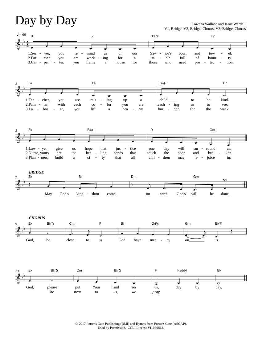 Day by Day – The Porter's Gate Sheet music for Piano, Synthesizer ...