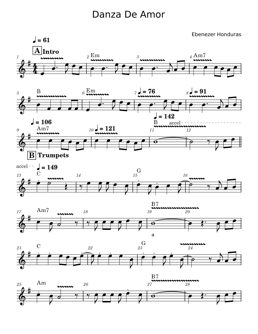 Danza De Amor - Ebenezer Honduras Sheet music for Violin (Solo) | Musescore.com