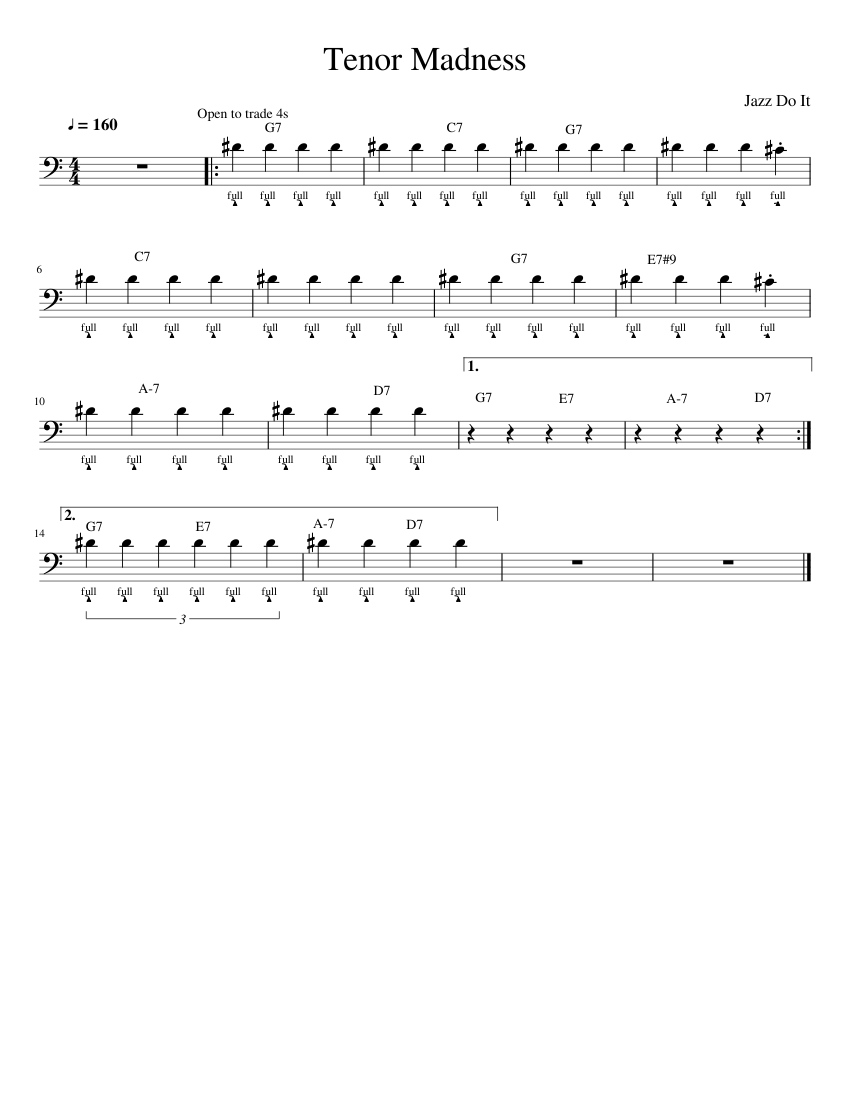 Tenor Madness Sheet music for Trombone (Solo) | Musescore.com