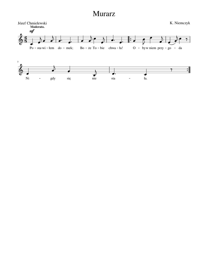 Murarz Sheet music for Piano (Solo) | Musescore.com