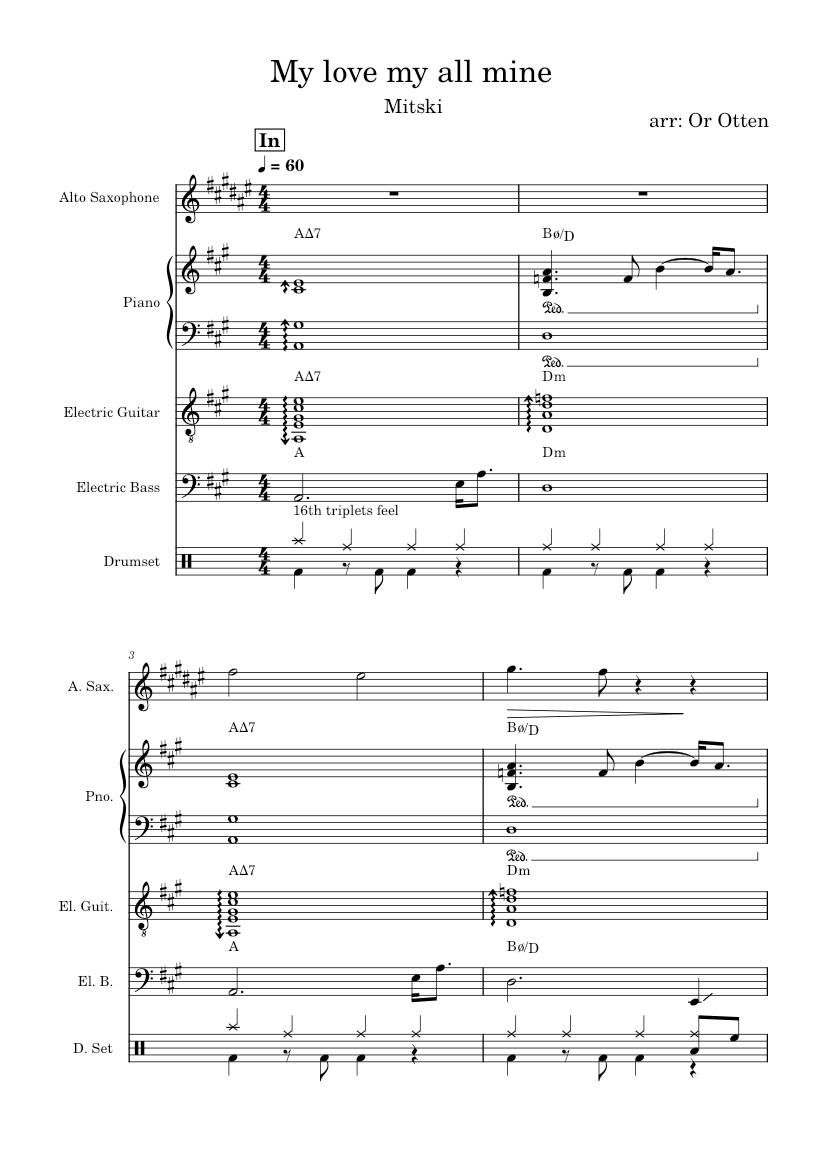 My Love Mine All Mine – Mitski / Band Arrangment Sheet music for Piano ...