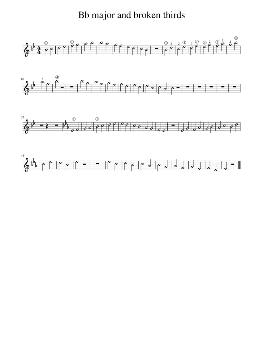 Bb_major_and_broken_thirds Sheet music for Piano (Solo) | Musescore.com