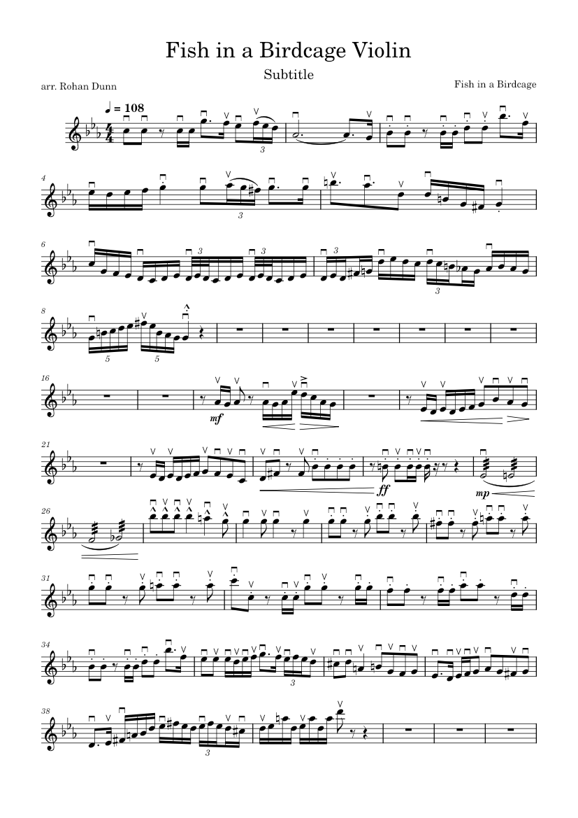 Rule #4 – Fish in a Birdcage Fish in a Birdcage Violin Sheet Music for ...