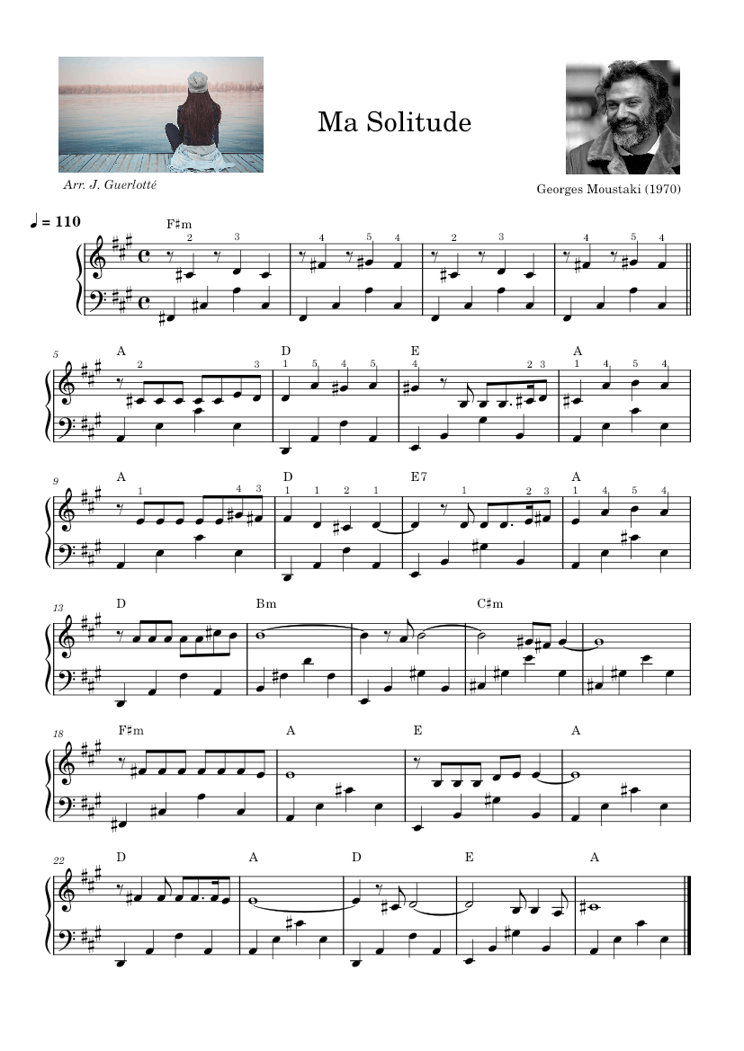 Ma Solitude Sheet Music for Piano (Solo) Easy | MuseScore.com