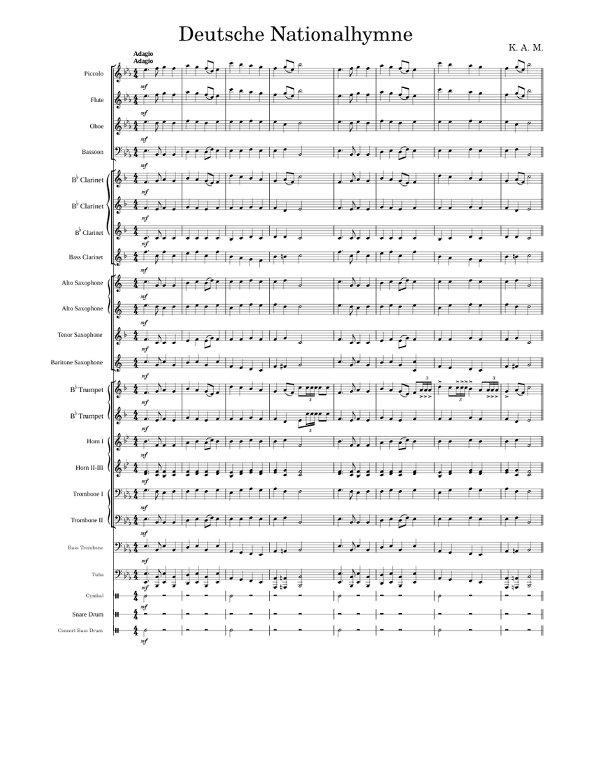 Noten Fr Deutsche Nationalhymne
