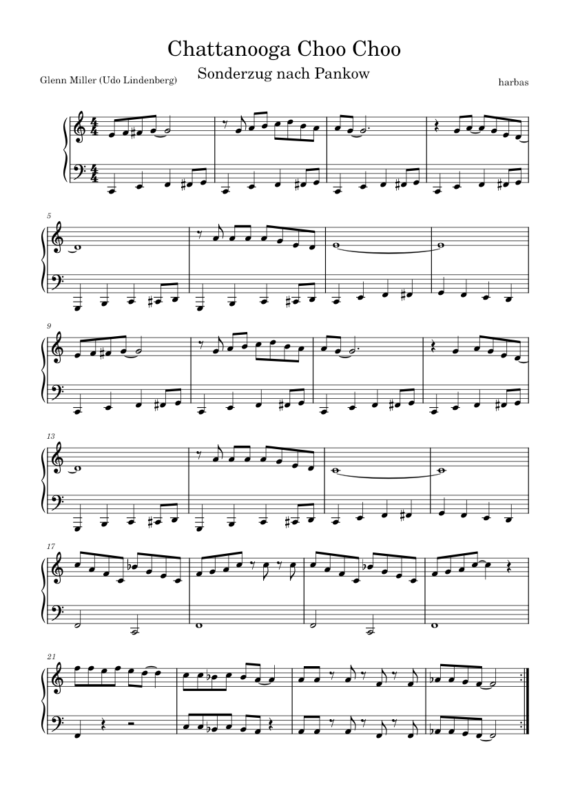 Chattanooga Choo Choo – Glenn Miller Sheet music for Piano (Solo) Easy ...