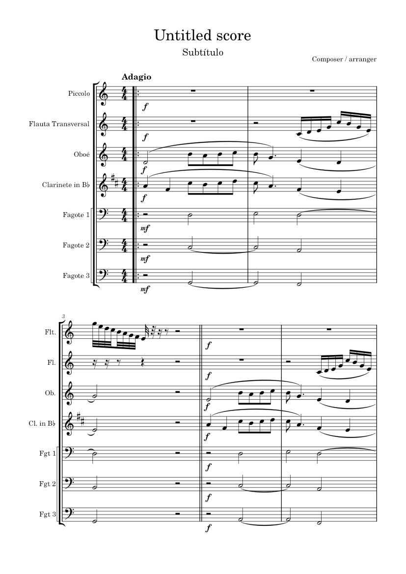 tema Sheet music for Flute, Oboe, Bassoon, Clarinet other (Mixed ...