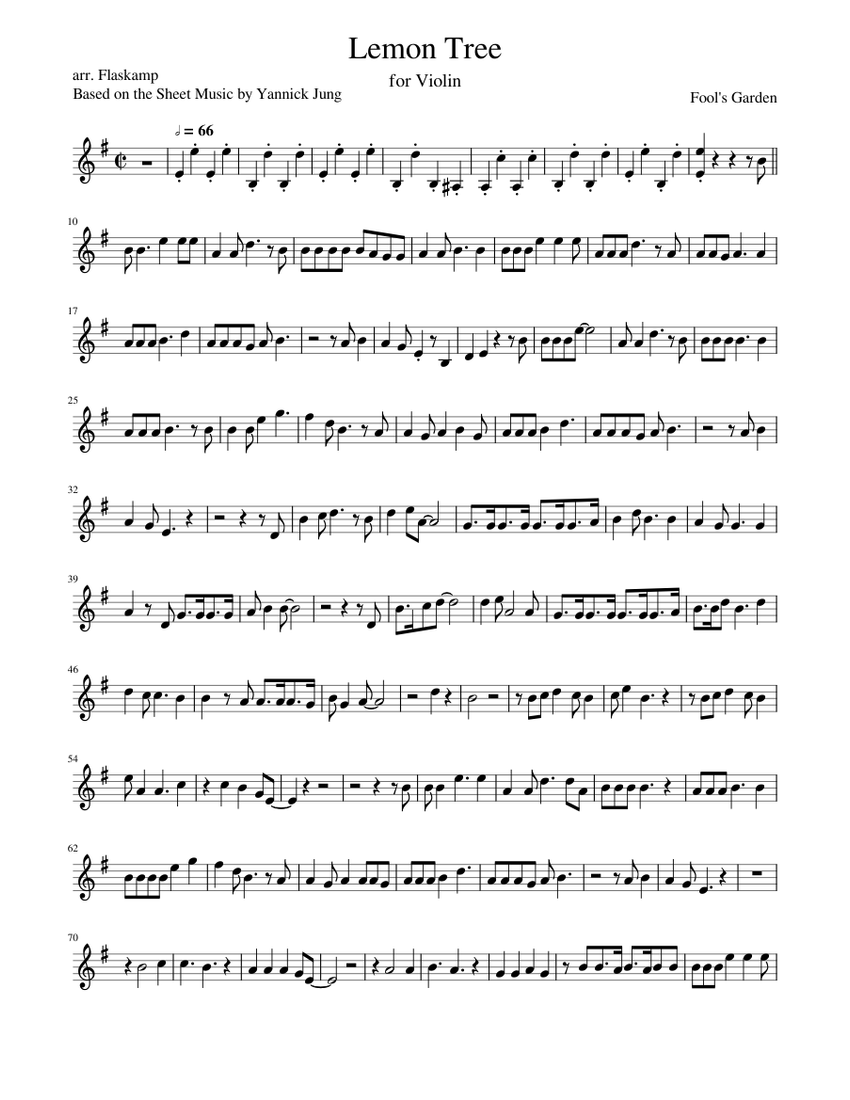 Lemon_Tree Sheet music for Violin (Solo) | Musescore.com