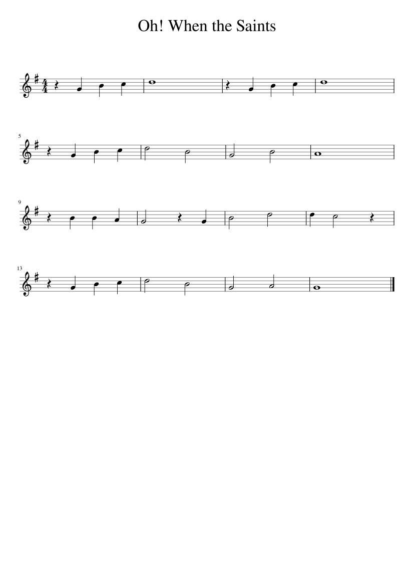 Oh! When the Saints Sheet music for Piano (Solo) Easy | Musescore.com