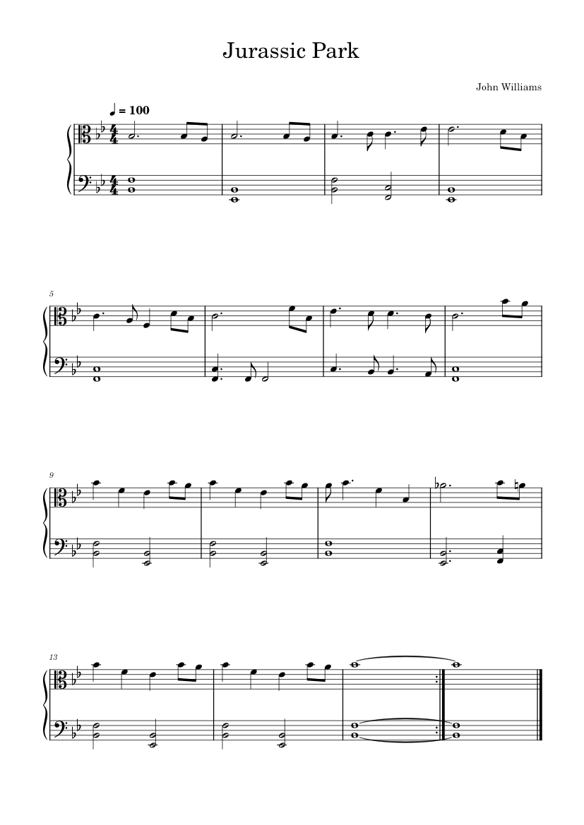 Jurassic park theme – John Williams Jurassic Park Sheet music for Piano ...