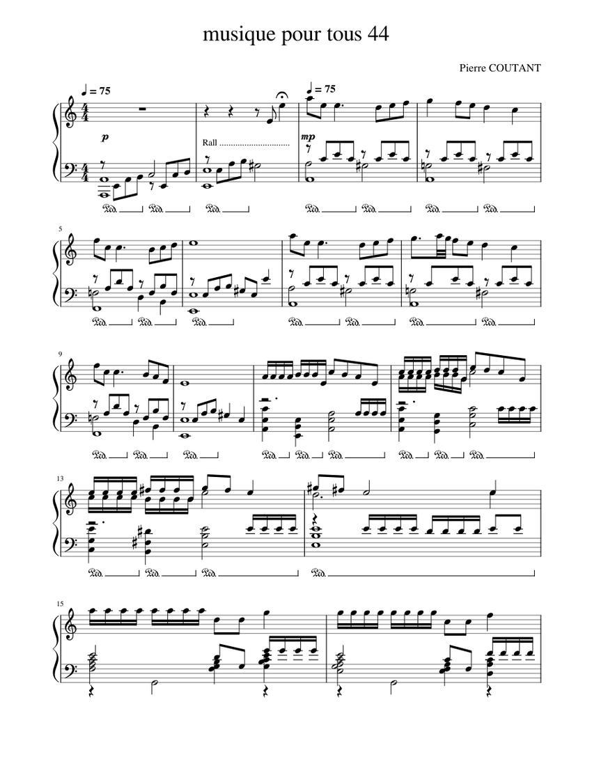 musique pour tous 44 Pierre Coutant Sheet music for Piano (Solo ...