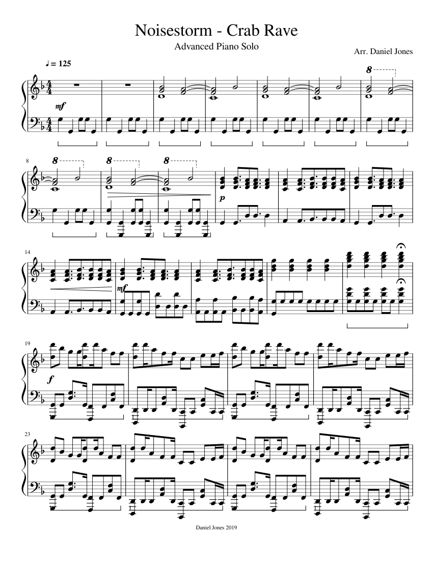 Noisestorm - Crab Rave Sheet Music for Piano (Solo) | MuseScore.com