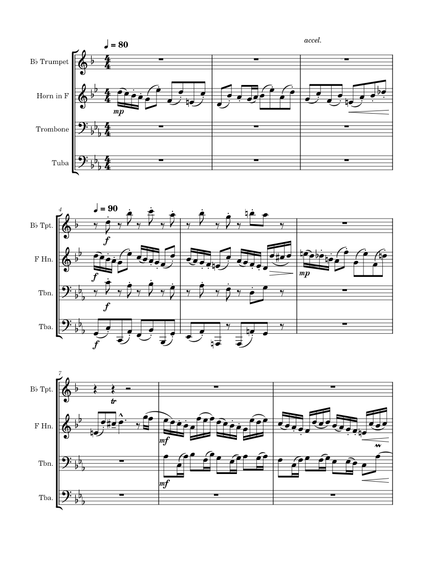 Classical Brass Quartet WIP Sheet music for Trombone, Tuba, Trumpet in ...