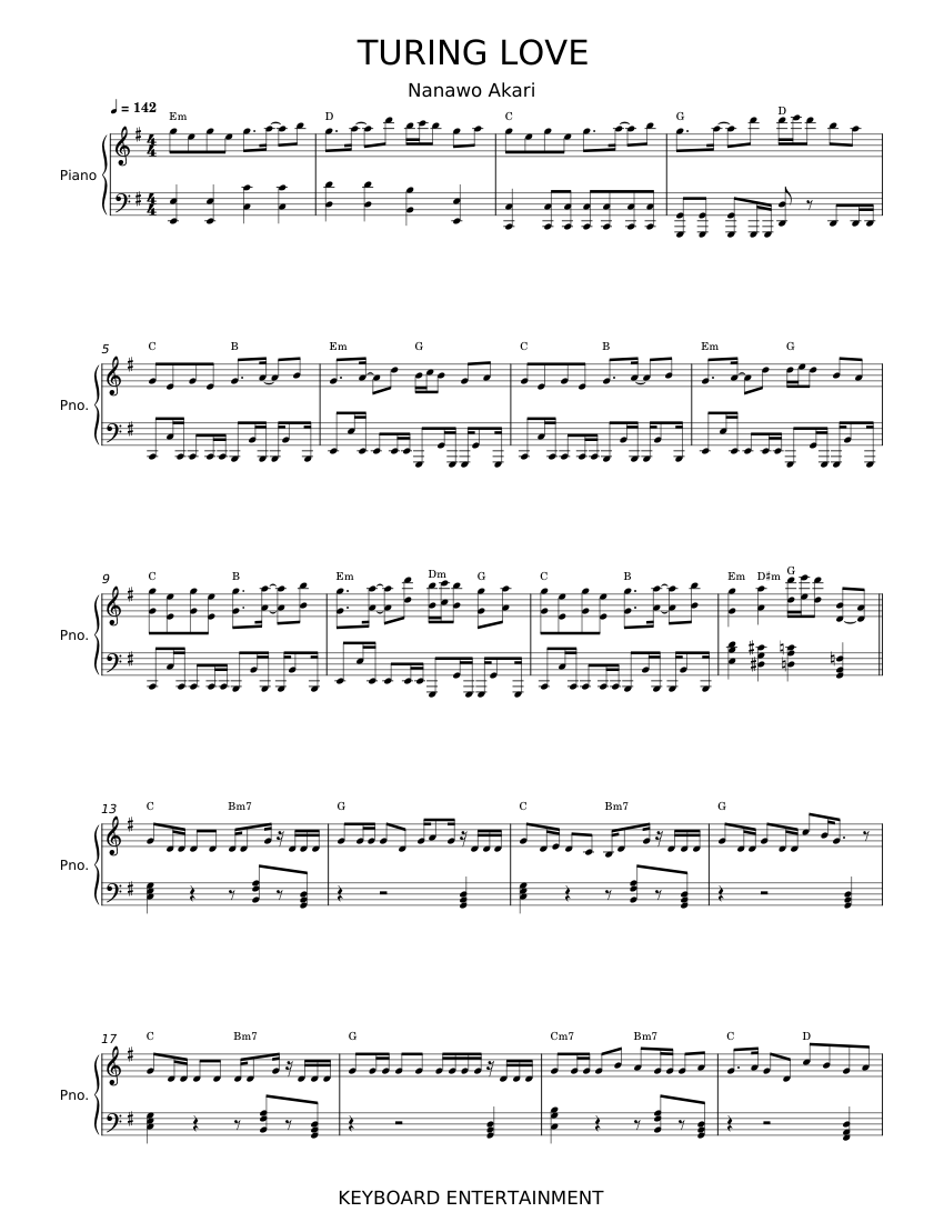 Turing Love - Akari Nanawo Sheet Music for Piano (Solo) | MuseScore.com