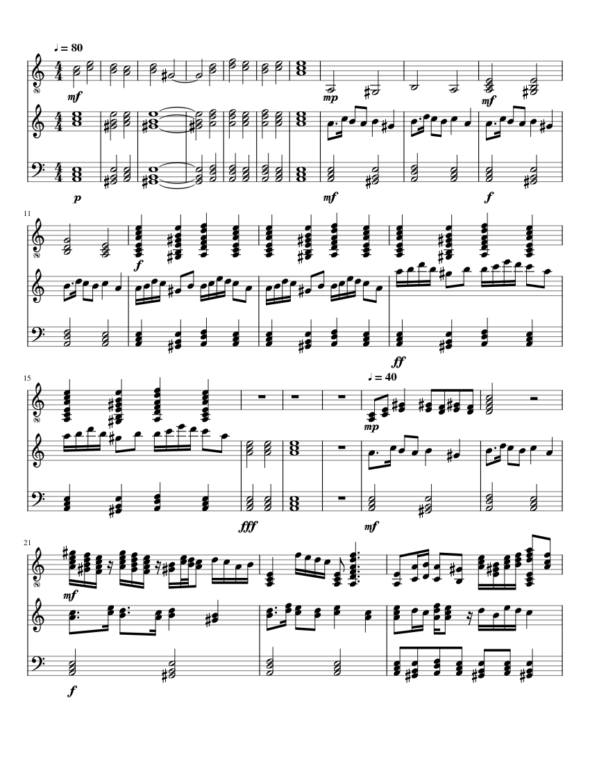 Movie Music1 Sheet music for Piano, Vocals (Piano-Voice) | Musescore.com