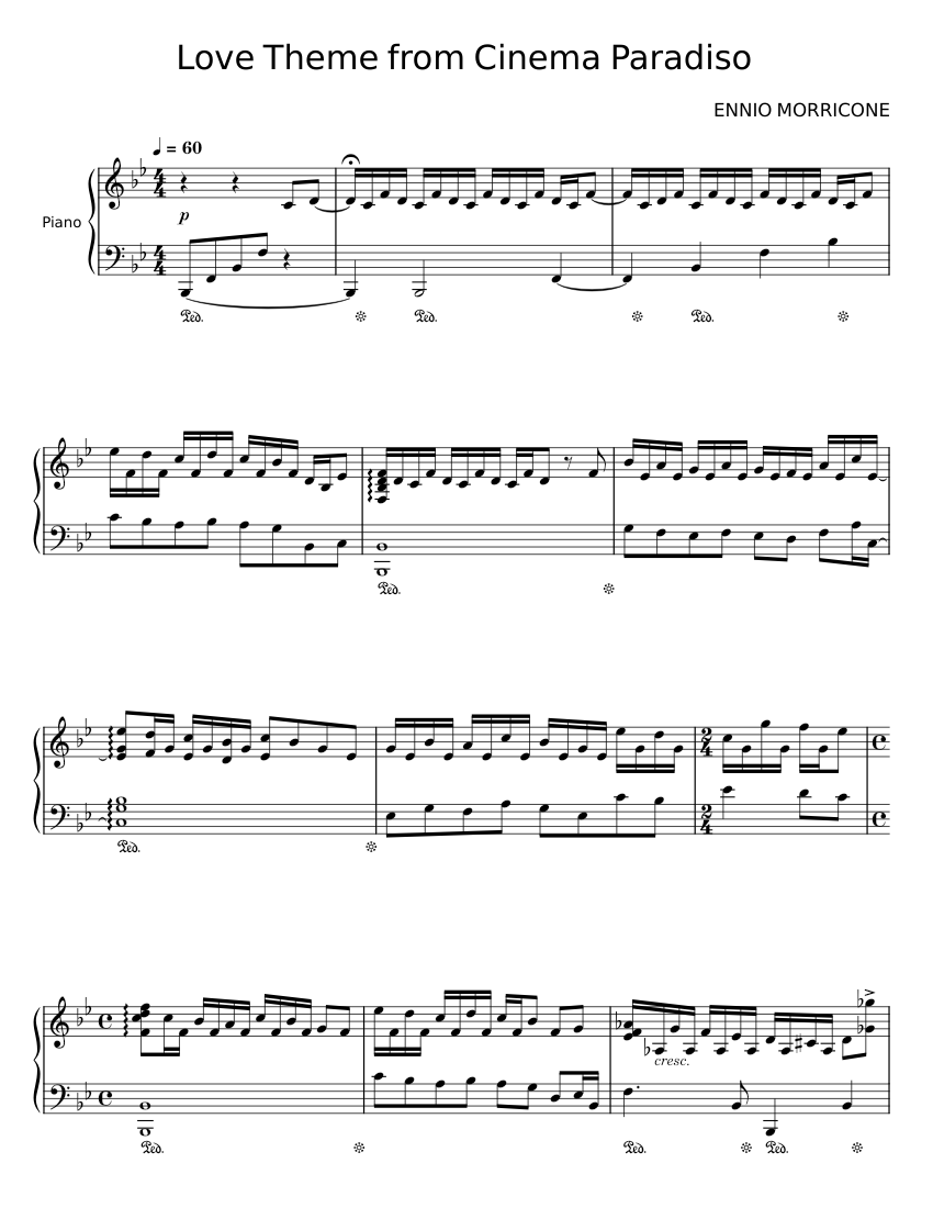 Love Theme from "Cinema Paradiso" - Ennio Morricone Sheet music for ...