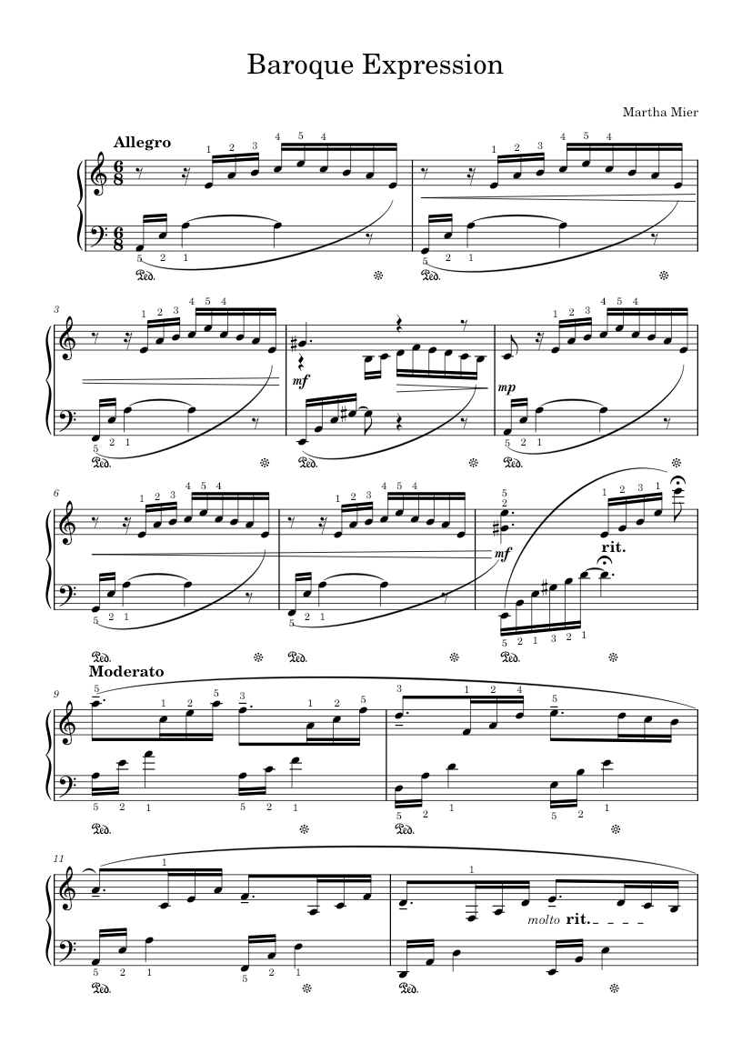 Baroque Expression – Martha Mier Sheet Music for Piano (Solo ...
