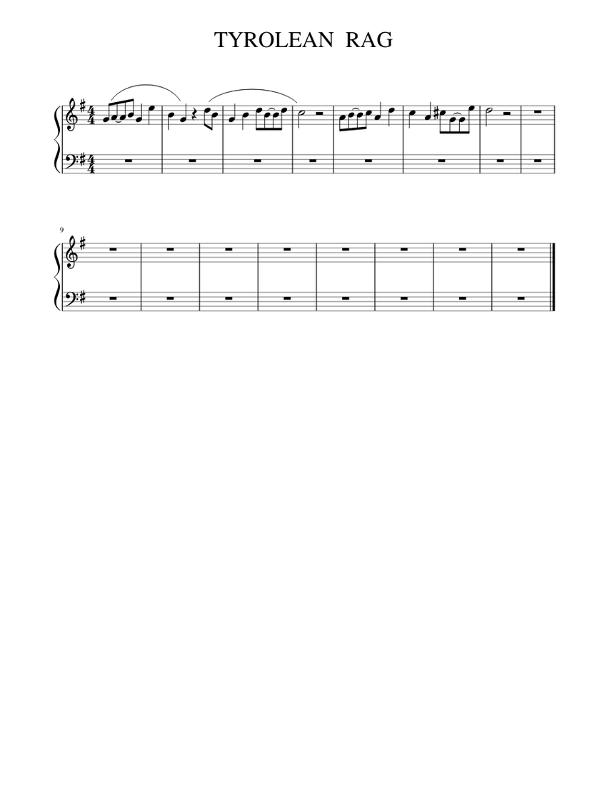 TYROLEAN RAG Sheet music for Piano (Solo) | Musescore.com