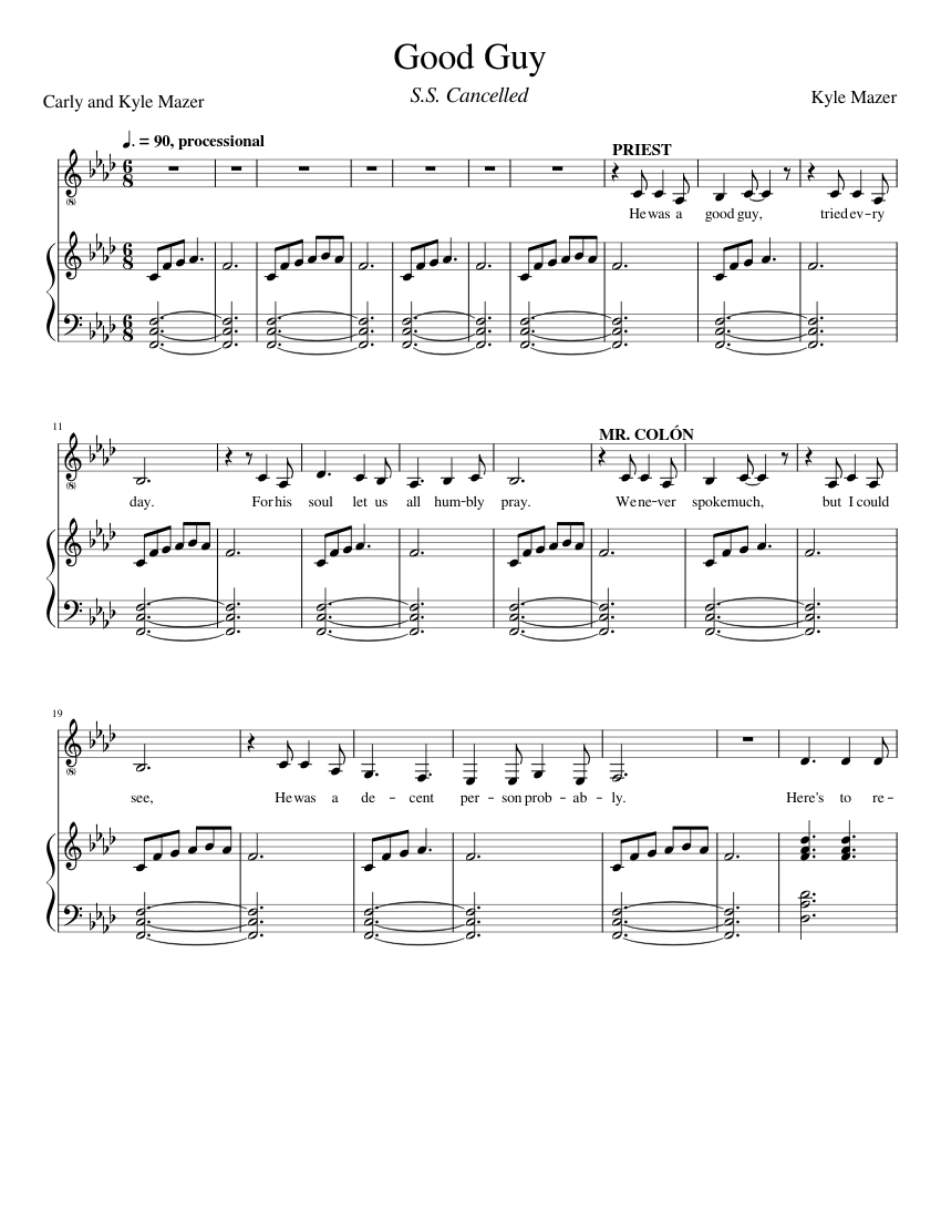6. Good Guy Sheet music for Piano, Vocals (Piano-Voice) | Musescore.com