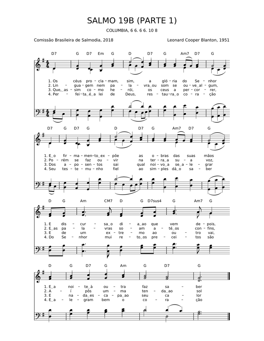 Salmo 19B (Parte 1) Sheet music for Piano (Solo) Easy | Musescore.com