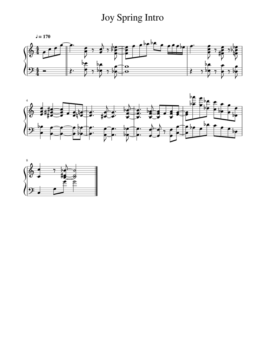 Joy Spring Intro Sheet music for Piano (Solo) | Musescore.com