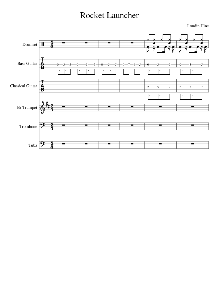 Rocket Launcher Sheet music for Trombone, Tuba, Trumpet in b-flat ...