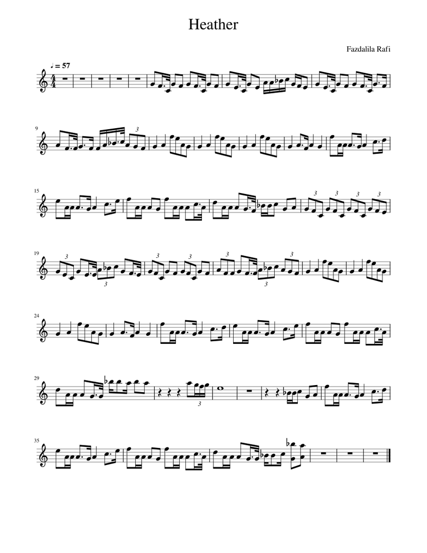 Heather Sheet music for Flute (Solo) | Musescore.com