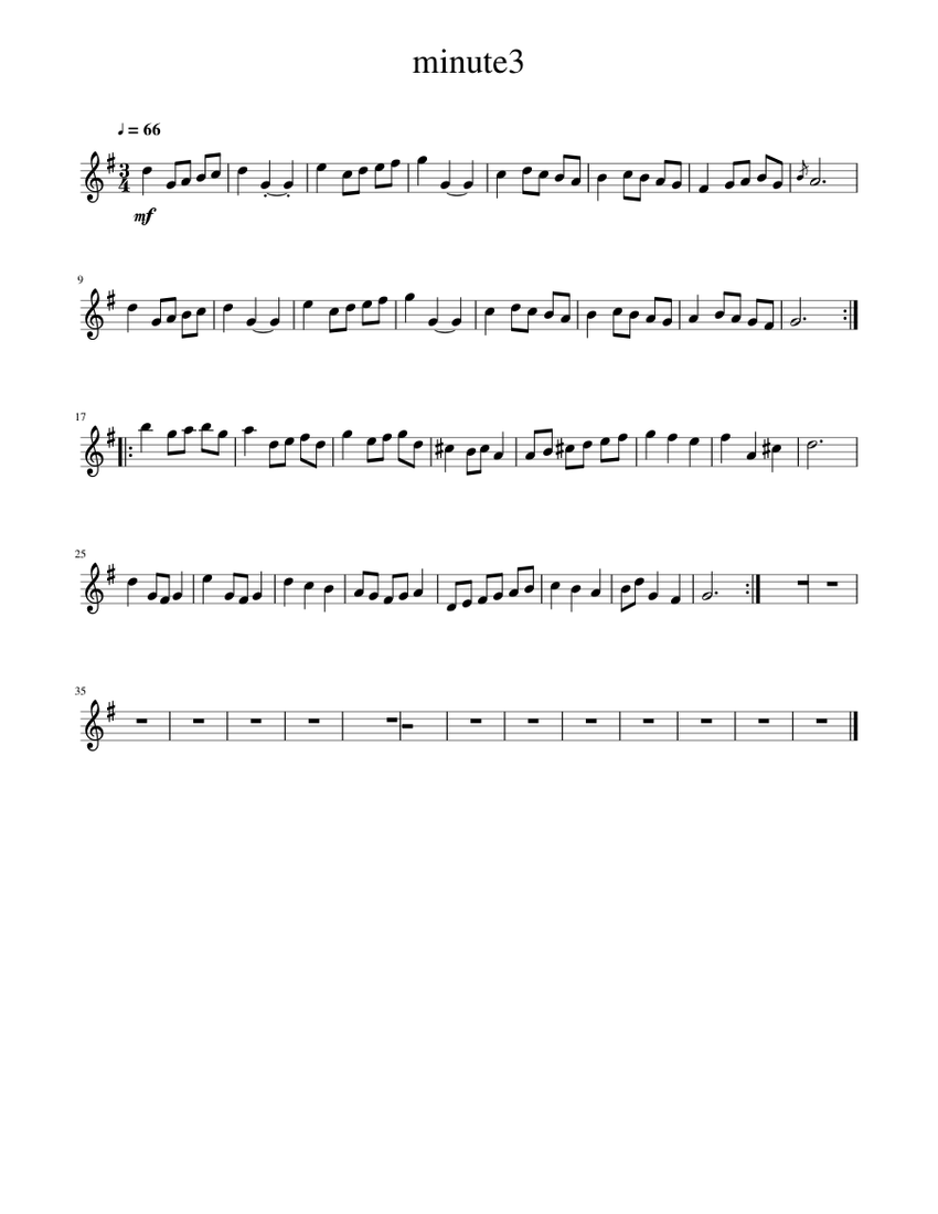 minuet 3 Sheet music for Violin (Solo) | Download and print in PDF or MIDI free sheet music ...