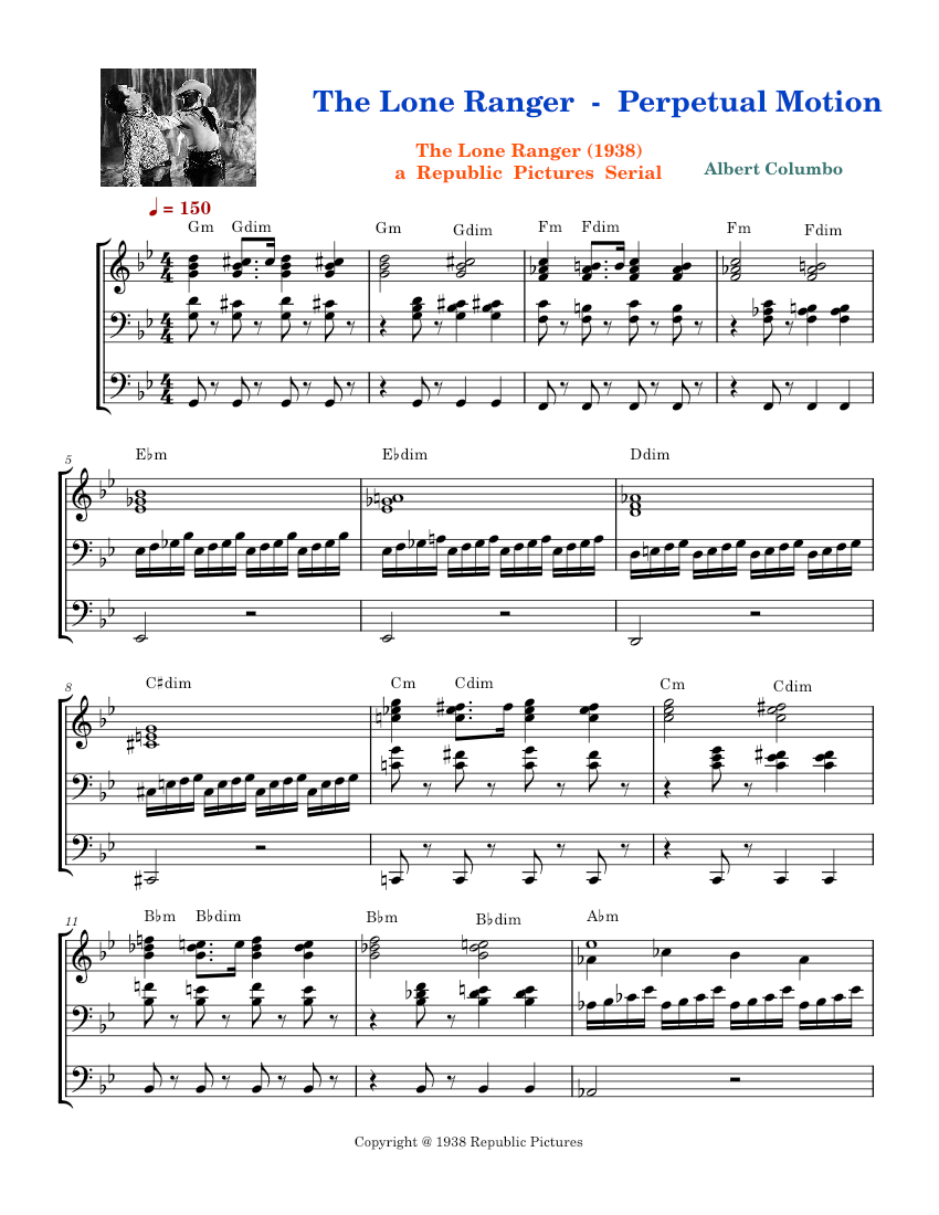 The Lone Ranger - Perpetual Motion Sheet music for Piano (Solo ...