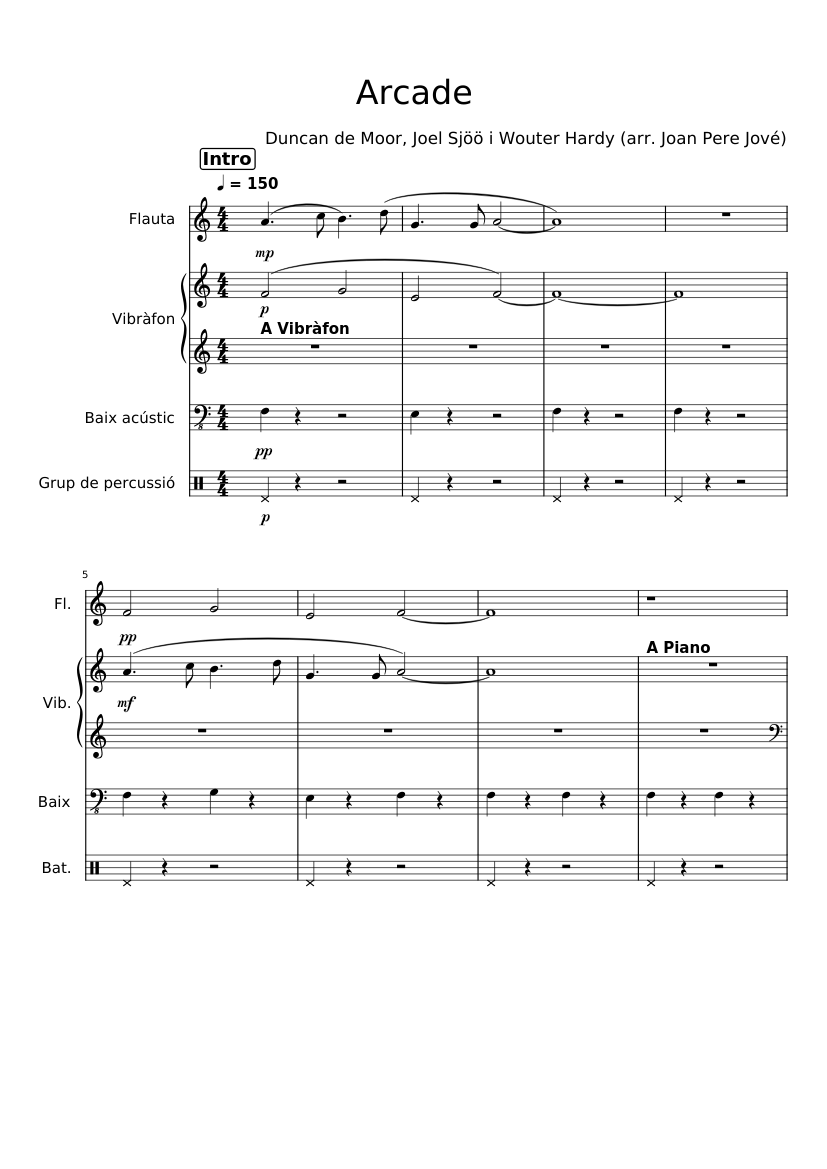 Arcade - Eurovision Song Contest 2019 Sheet music for Piano, Flute ...