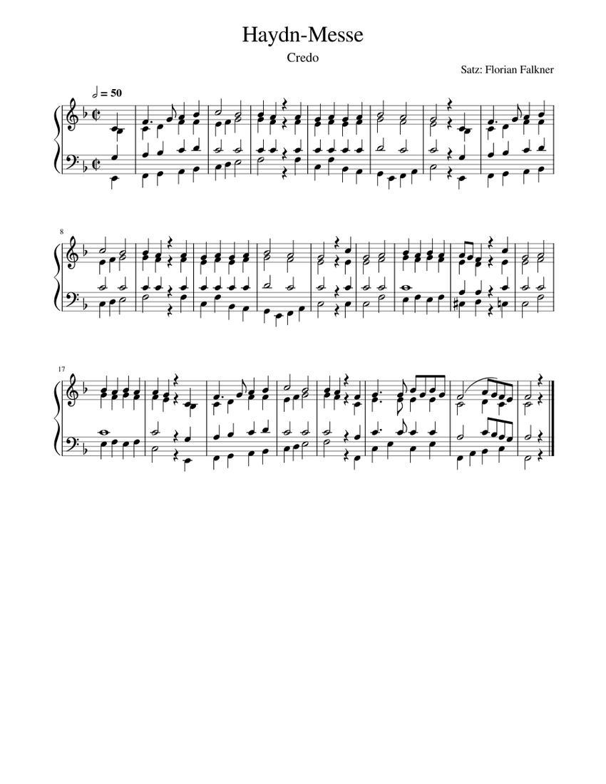 Haydn-Messe Credo Sheet music for Organ (Choral) | Musescore.com