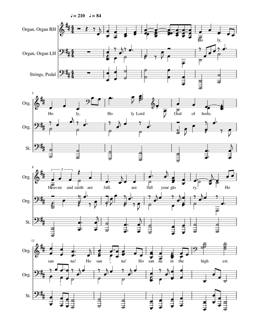 Mass of Christ the Savior - Holy, Holy, Holy Organ Sheet music for ...