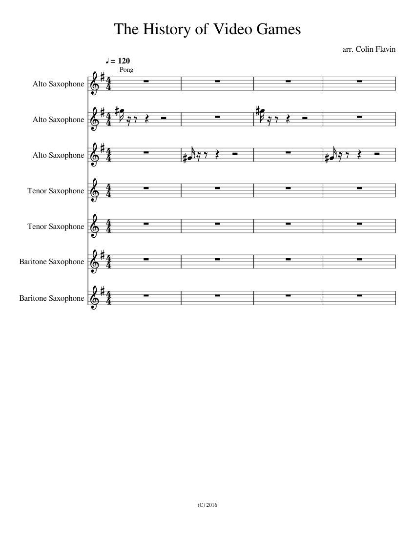 The History of Video Games Sheet music for Saxophone alto, Saxophone ...