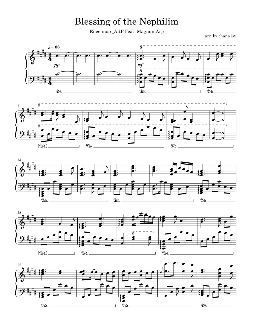 Blessing of the Nephilim – Eileennoir_ARP Feat. MagnumARP Sheet Music ...