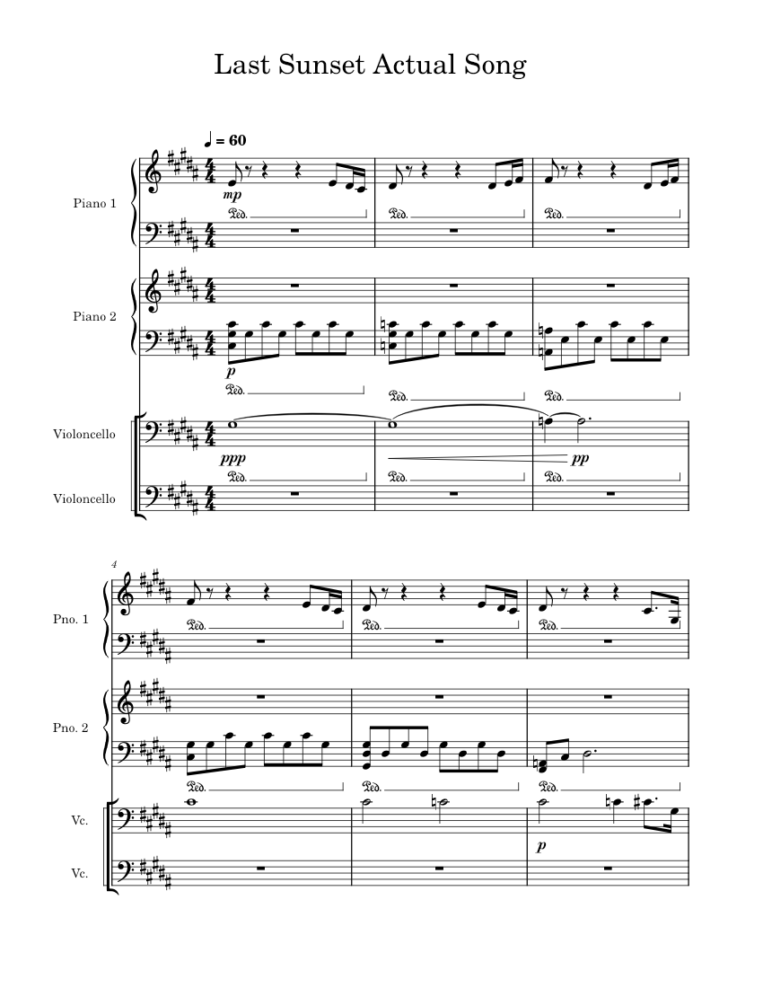 Last Sunset – Frederik Wiedmann Frederik Wiedmann Last Sunset Sheet ...