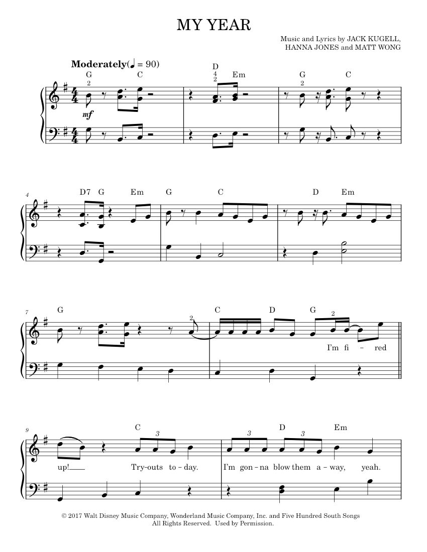 Play Official version of My Year (from Disney's Zombies) Sheet Music by ...