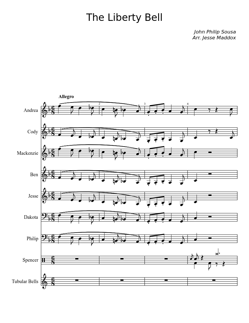 The Liberty Bell (March) [UNFINISHED] Sheet music for Trombone, Cornet ...