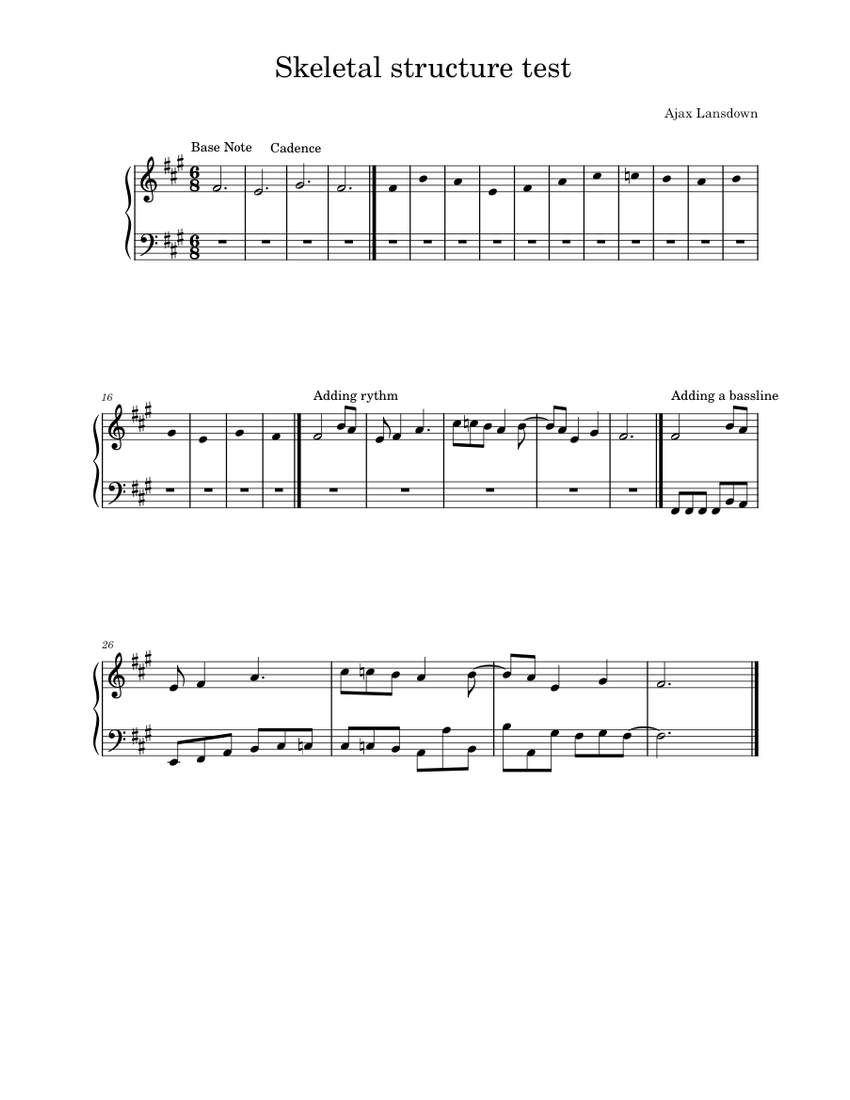 Skeletal Structure Test Sheet music for Piano (Solo) Easy | Musescore.com