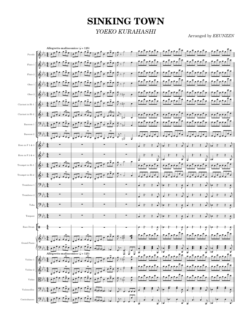 沈める街 (Sinking Town) – 倉橋ヨエコ (Yoeko Kurahashi) Sheet Music for Piano ...