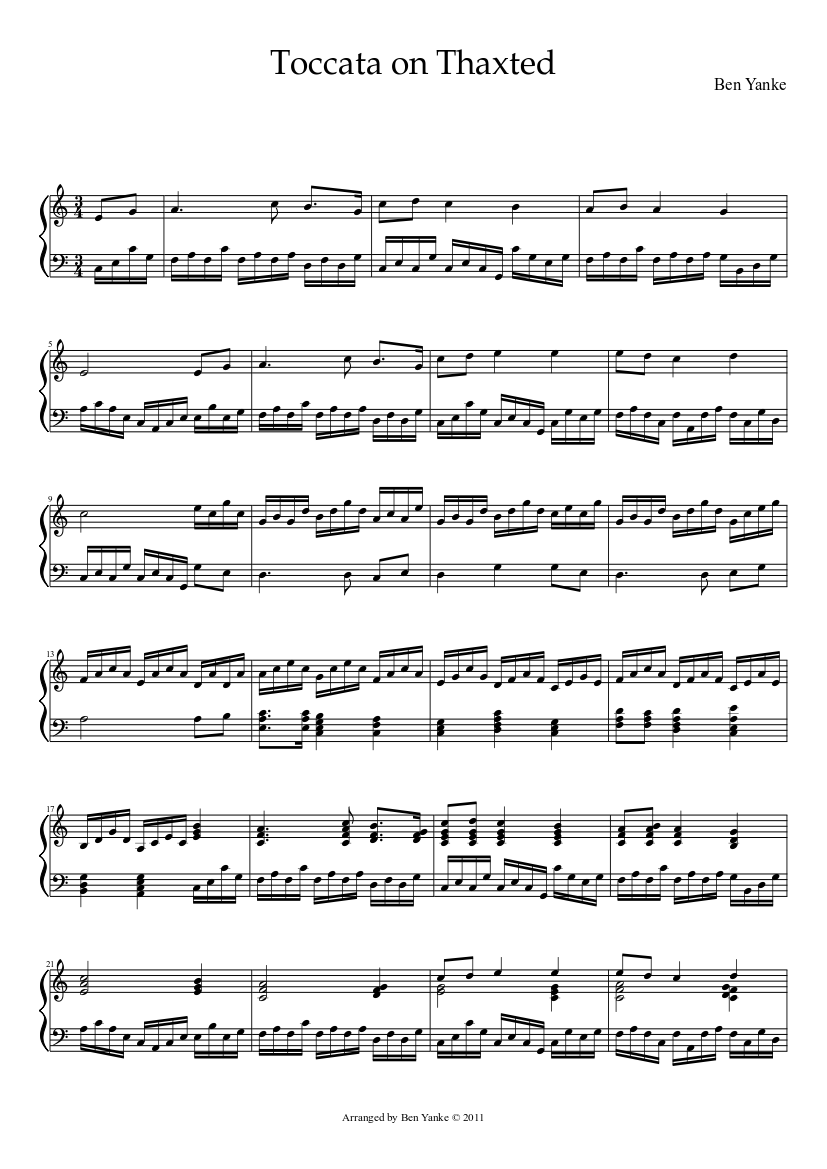 Toccata on Thaxted Sheet music for Organ (Solo) | Musescore.com