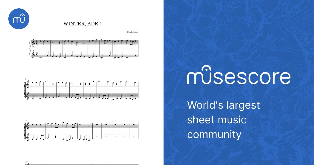 WINTER, ADE ! Sheet music for Piano (Solo) Easy | Musescore.com
