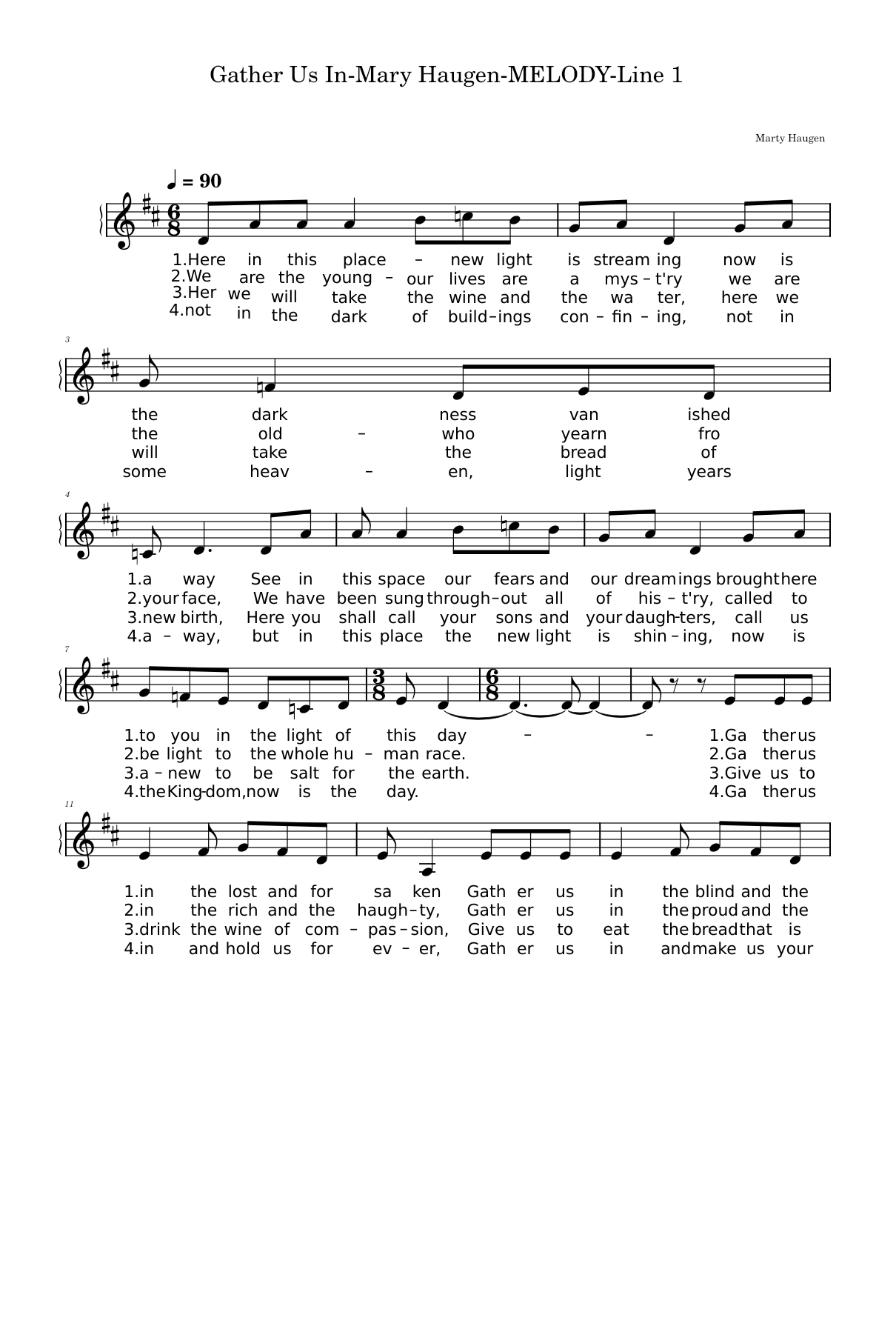 Gather Us In-Marty Haugen-MELODY Line Sheet music for Piano (Choral ...