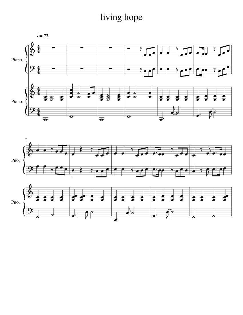 Living hope Sheet music for Piano (Piano Duo) | Musescore.com