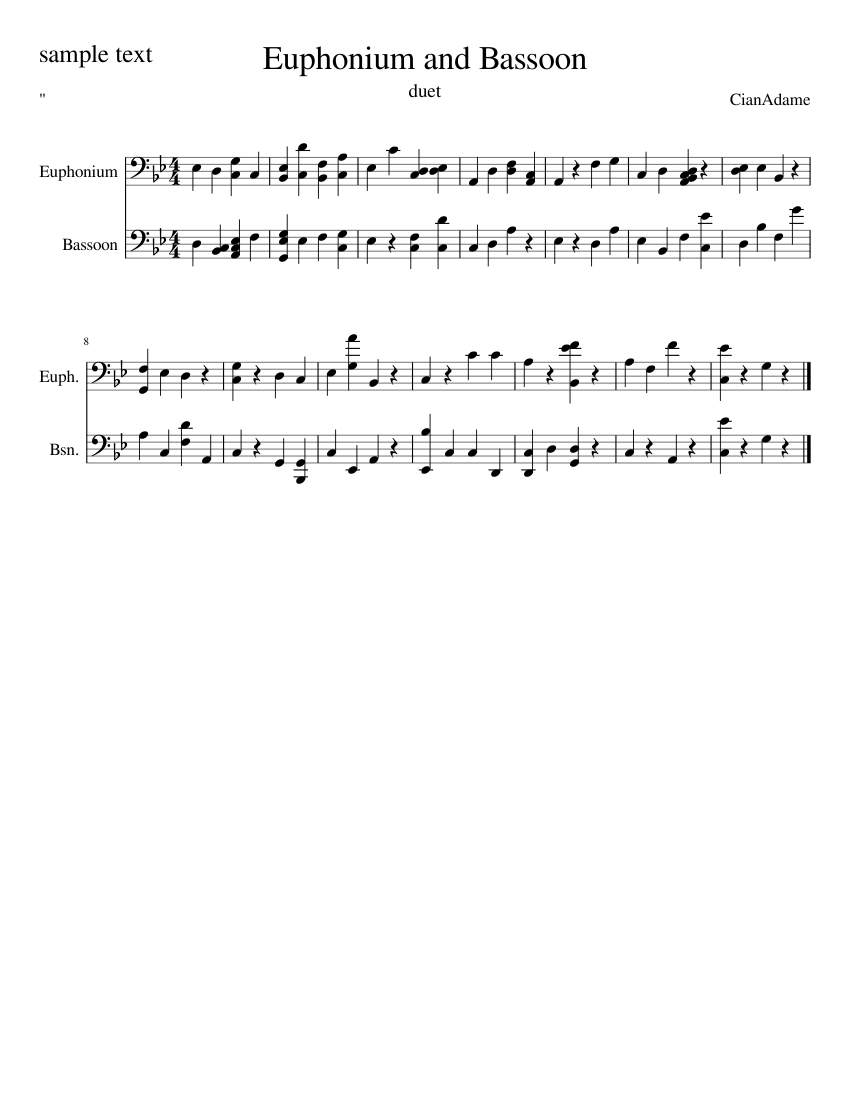 music Sheet music for Bassoon (Solo) | Musescore.com
