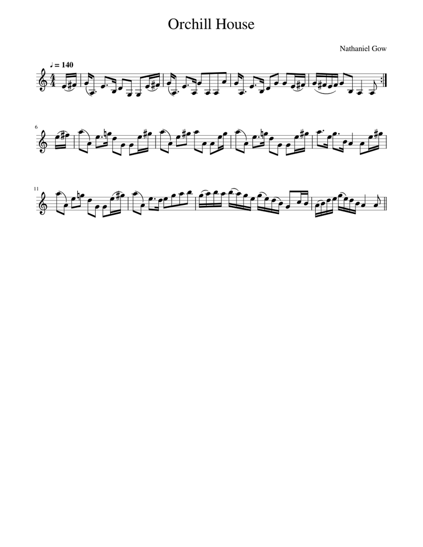 Nathaniel Gow - Orchill House Sheet music for Piano (Solo) Easy ...
