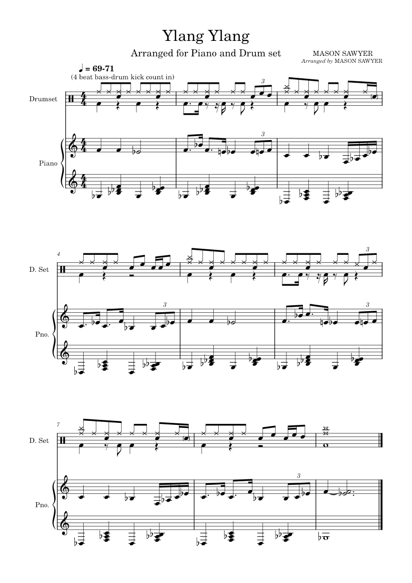 Ylang Ylang Sheet music for Piano, Drum group (Piano Duo) | Musescore.com
