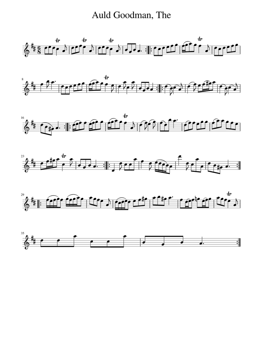 The Auld Goodman Sheet music for Piano (Solo) | Musescore.com